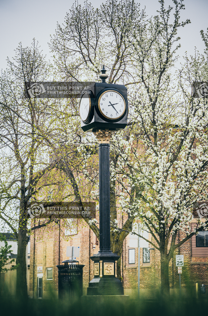 Springtime Clocktower – Downtown Janesville - Print Wisconsin